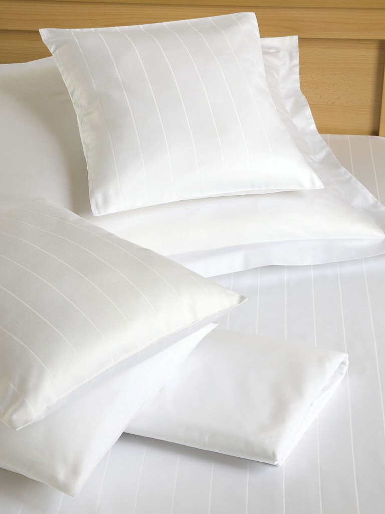 Povlečení atlas grádl Polycotton bílý pruh 140x200, 70x90 cm - Dadka ...